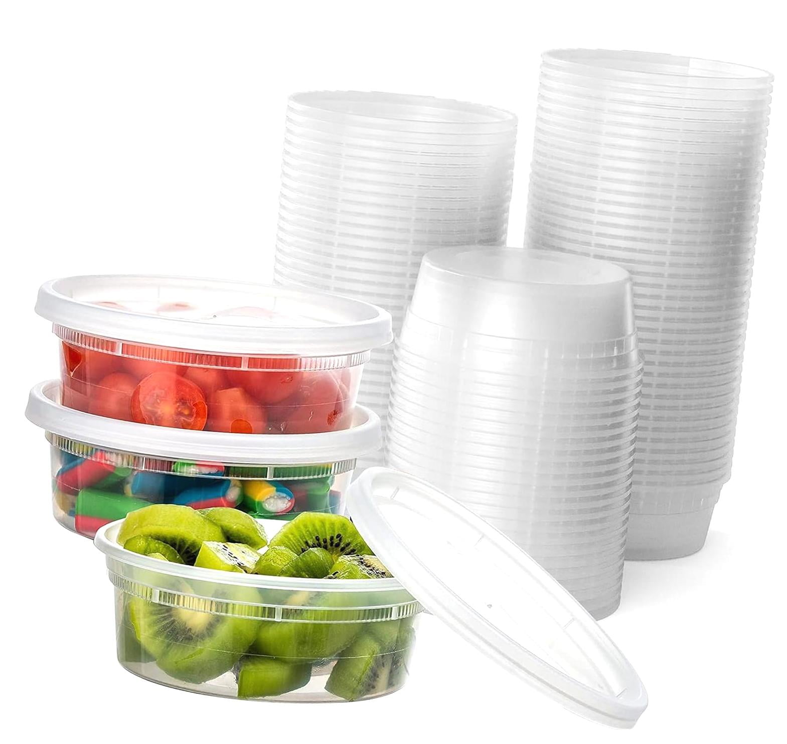 Fuliko 8 oz Plastic Containers with , Stackable Meal Prep Containers ...