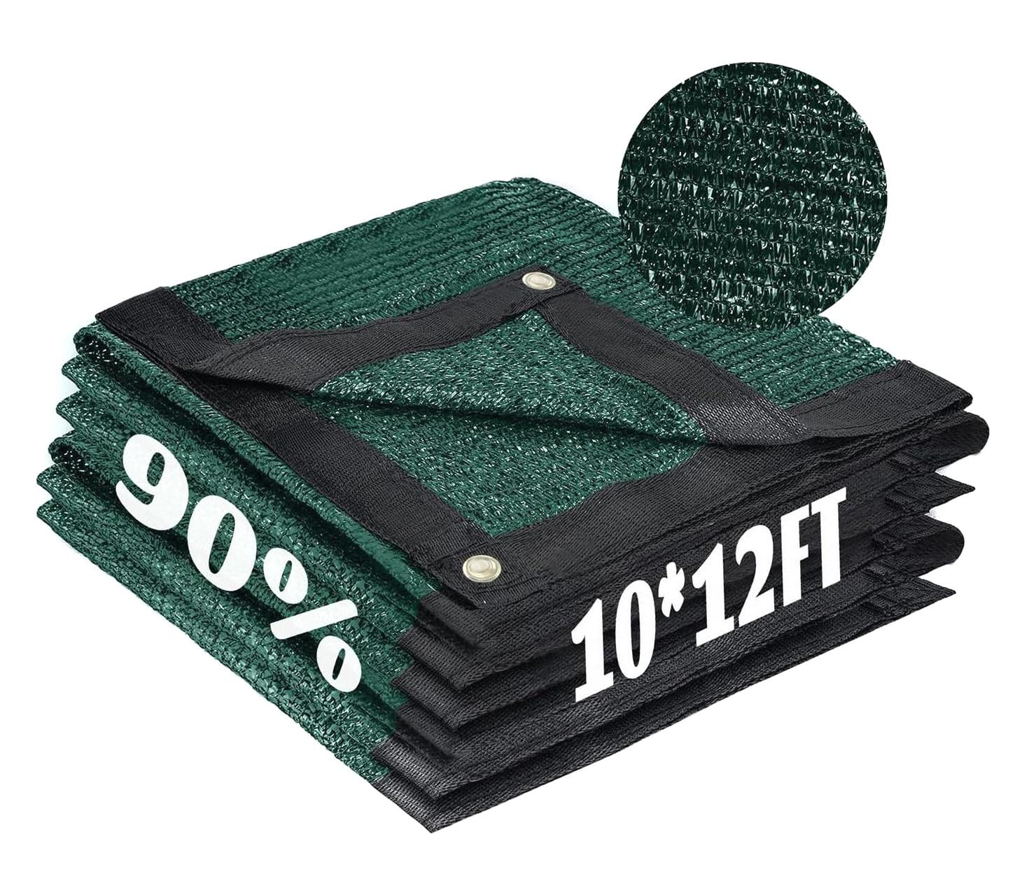 Fuliko 90% Sun Shade Mesh Tarp with Grommets, 10x12ft, for Garden ...