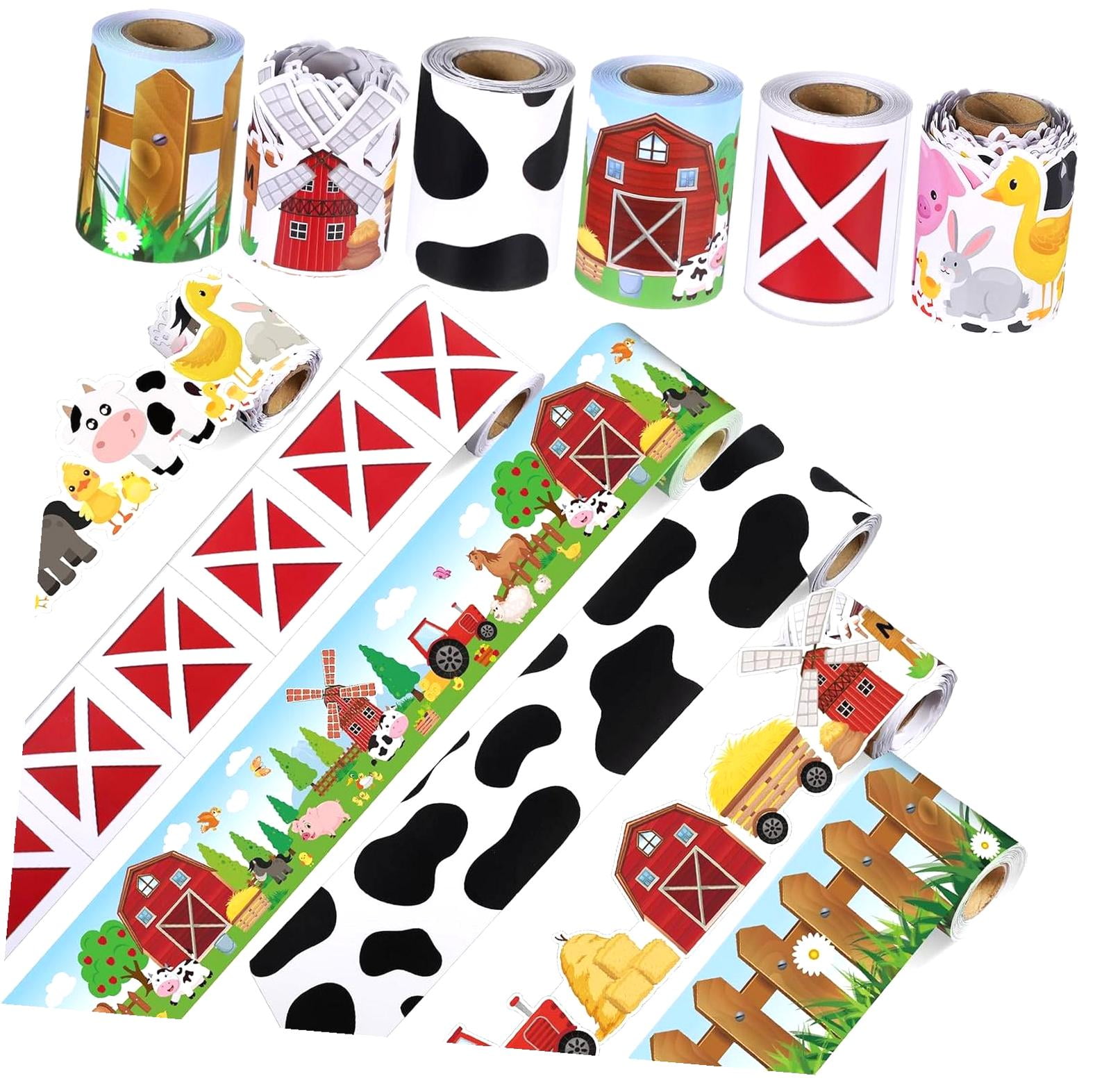 Fuliko 98.5 ft Bulletin Board Borders Classroom Decoration 6 Rolls Farm ...