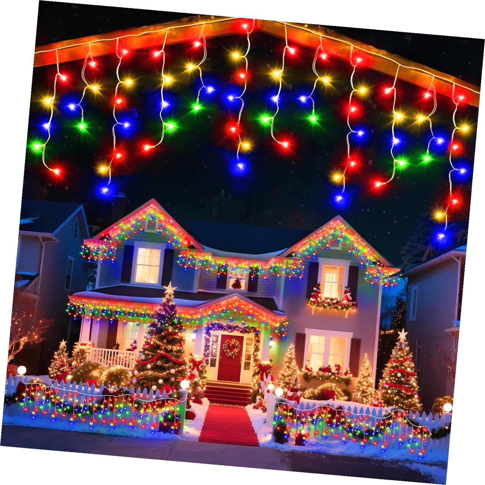 Fuliko 98 Ft Light for Outside, 900 Christmas Lights Plug in, Christmas ...