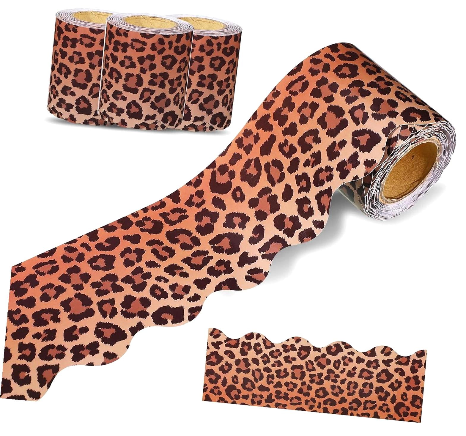 Fuliko 99 Feet Leopard Pattern Bulletin Board Edging Animal Prints ...