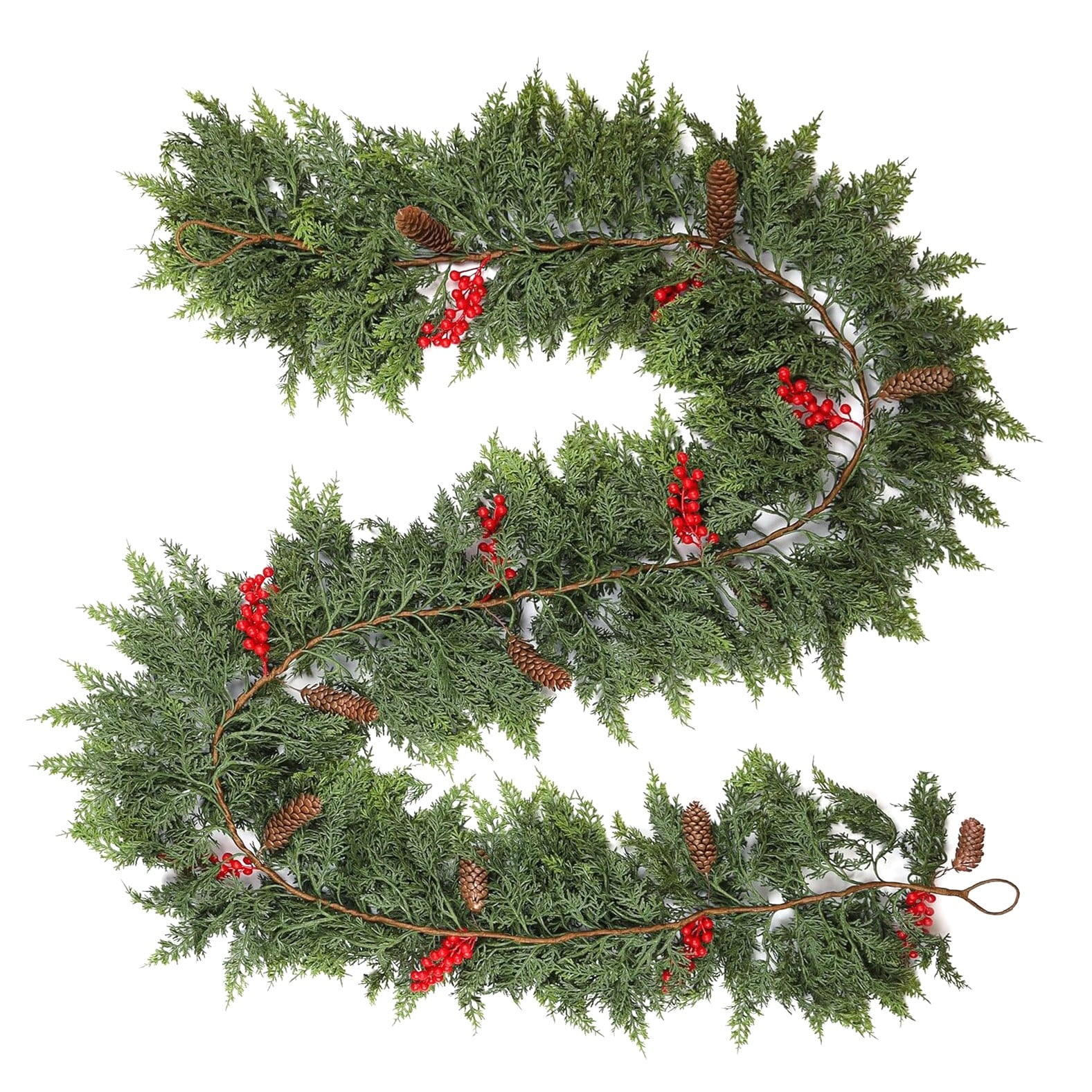Fuliko 9FT Pre-lit Christmas Garland, Pine Garland with Integrated ...