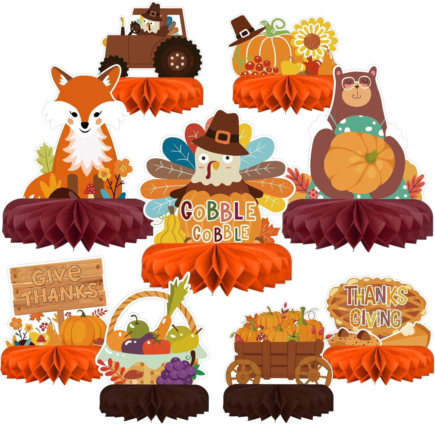 Fuliko 9PCS Fall Thanksgiving Party Decorations Set Autumn Centerpieces ...
