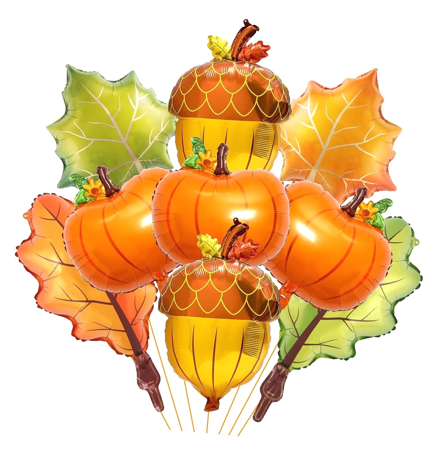 Fuliko 9Pcs Fall Foil Decorations Set, Pumpkin, Acorn, Maple Designs ...