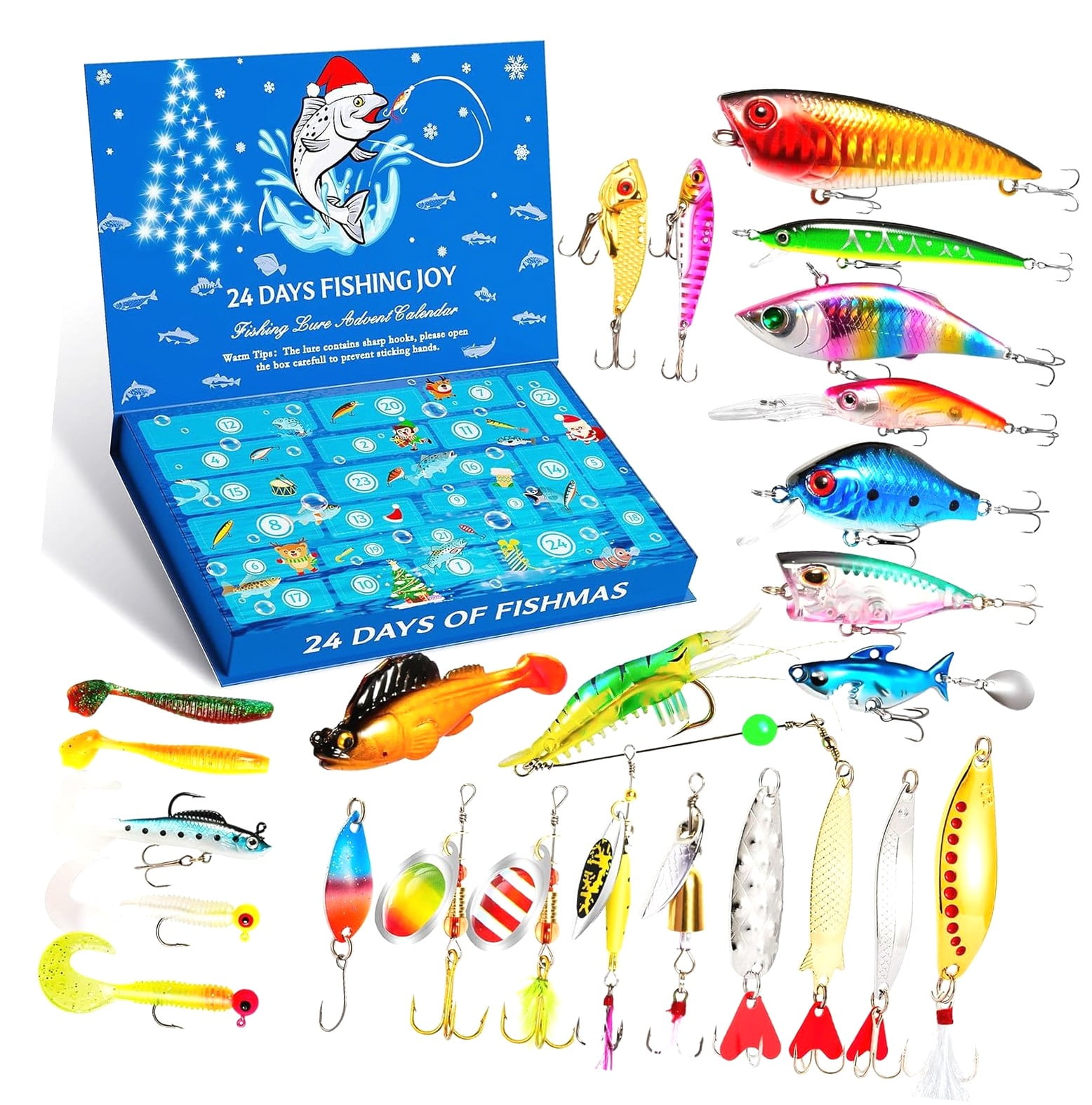 Fuliko Advent Calendar 2025, 24 Days Christmas Countdown Lure Tackle ...