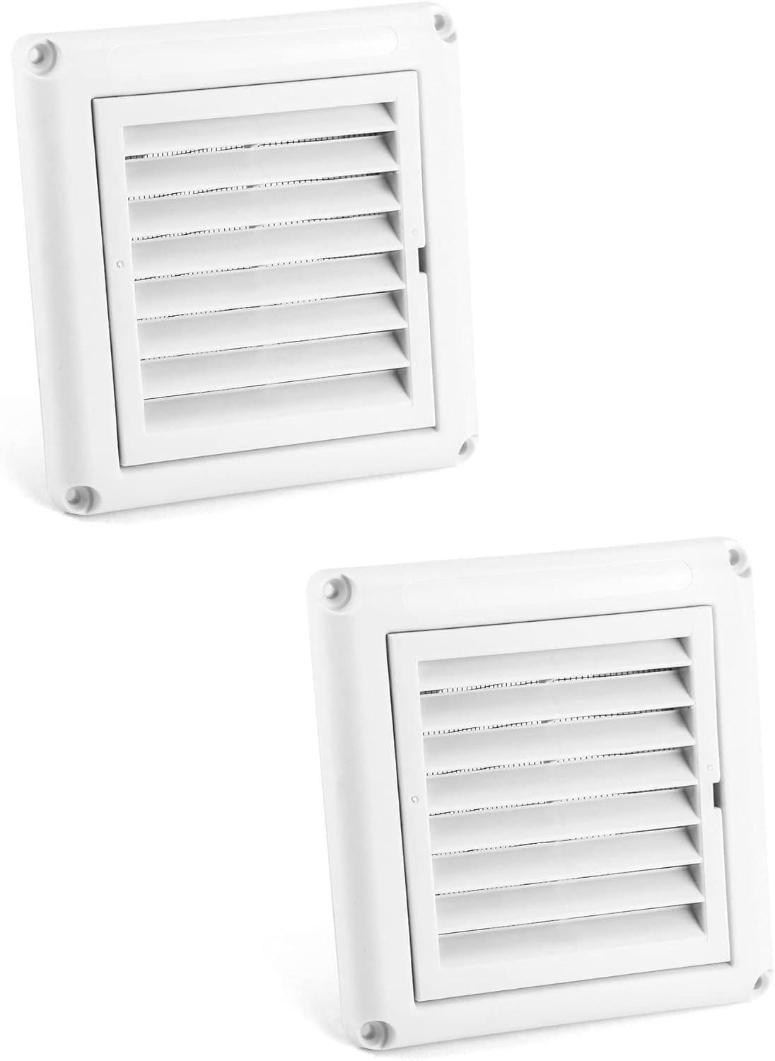 Fuliko Air Vent Louver Grille Cover, 2 Pack 4" Square Covers with Built ...