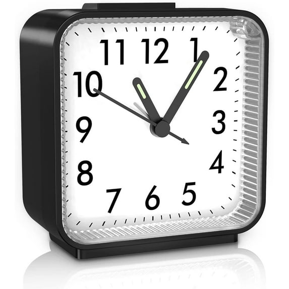 Fuliko Alarm Clock, Silent Non Ticking Table Clock, Travel Bedside ...