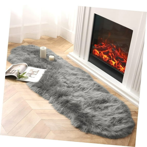 Fuliko Ashler Faux Rug, Fluffy Shaggy Area Rug, Soft 2 6 Feet Sheepskin ...