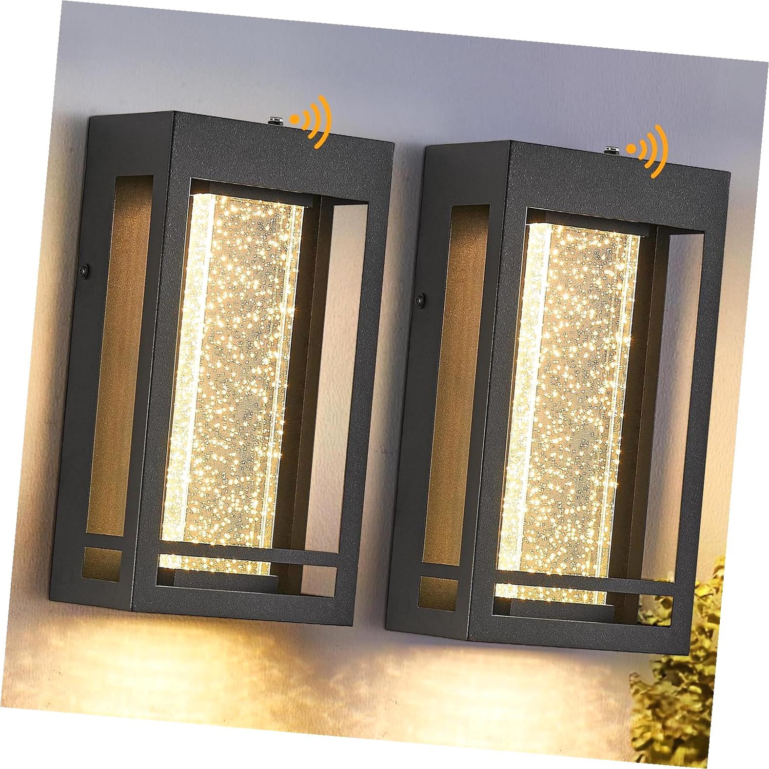 Fuliko Automatic Dusk to Dawn Porch Lights, Crystal Bubble Wall ...