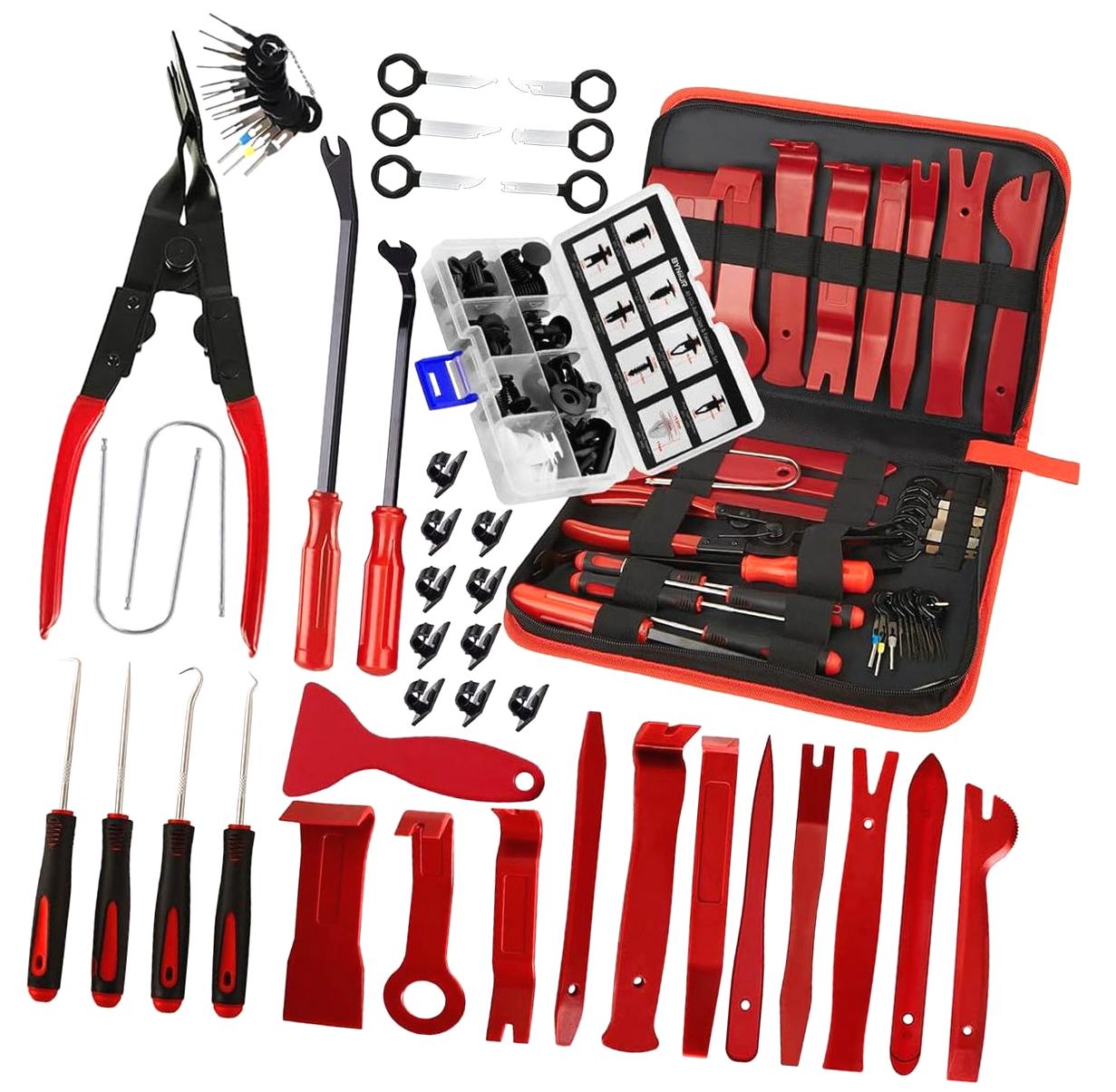 Fuliko Automotive Interior Plastic Pry Kit, Fastener Remover Tool Set ...