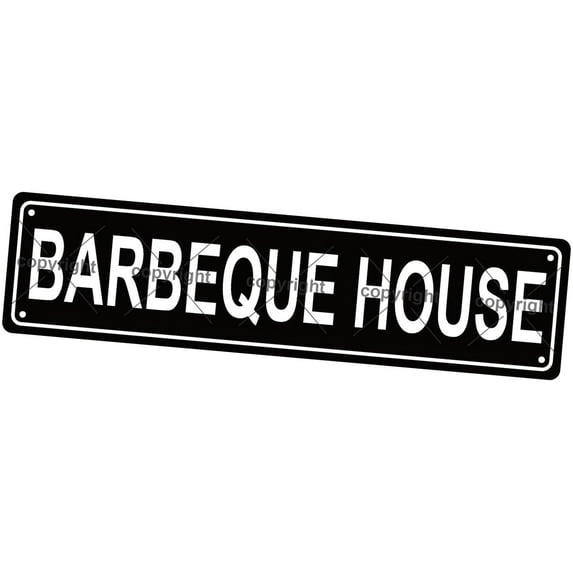 Fuliko BARBEQUE HOUSE Metal Street Sign Cafe Garage Cave Room Wall ...