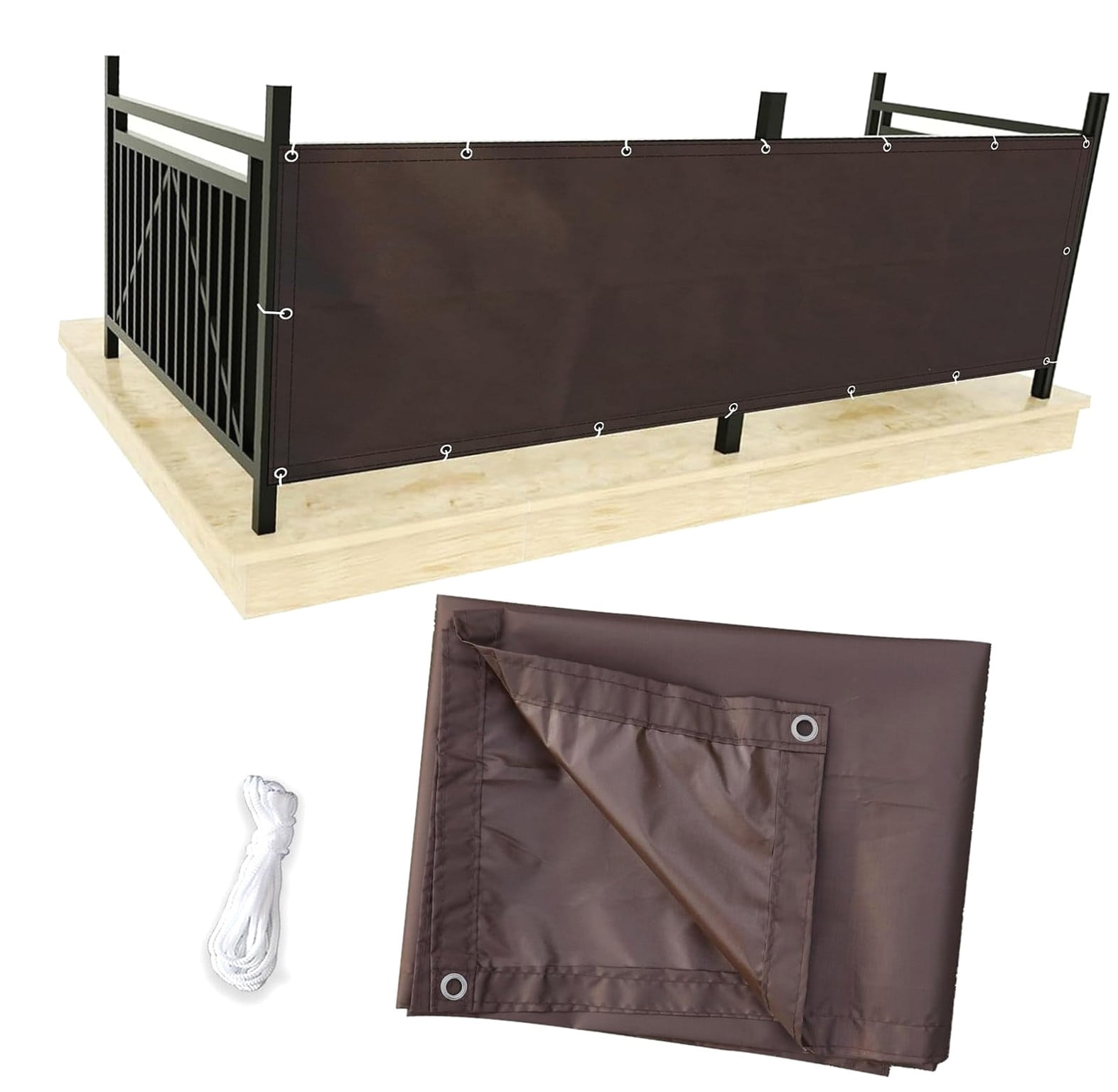 Fuliko Balcony Privacy Screen Fence Cover 3'3"x9'9" Sun Shade Sail ...