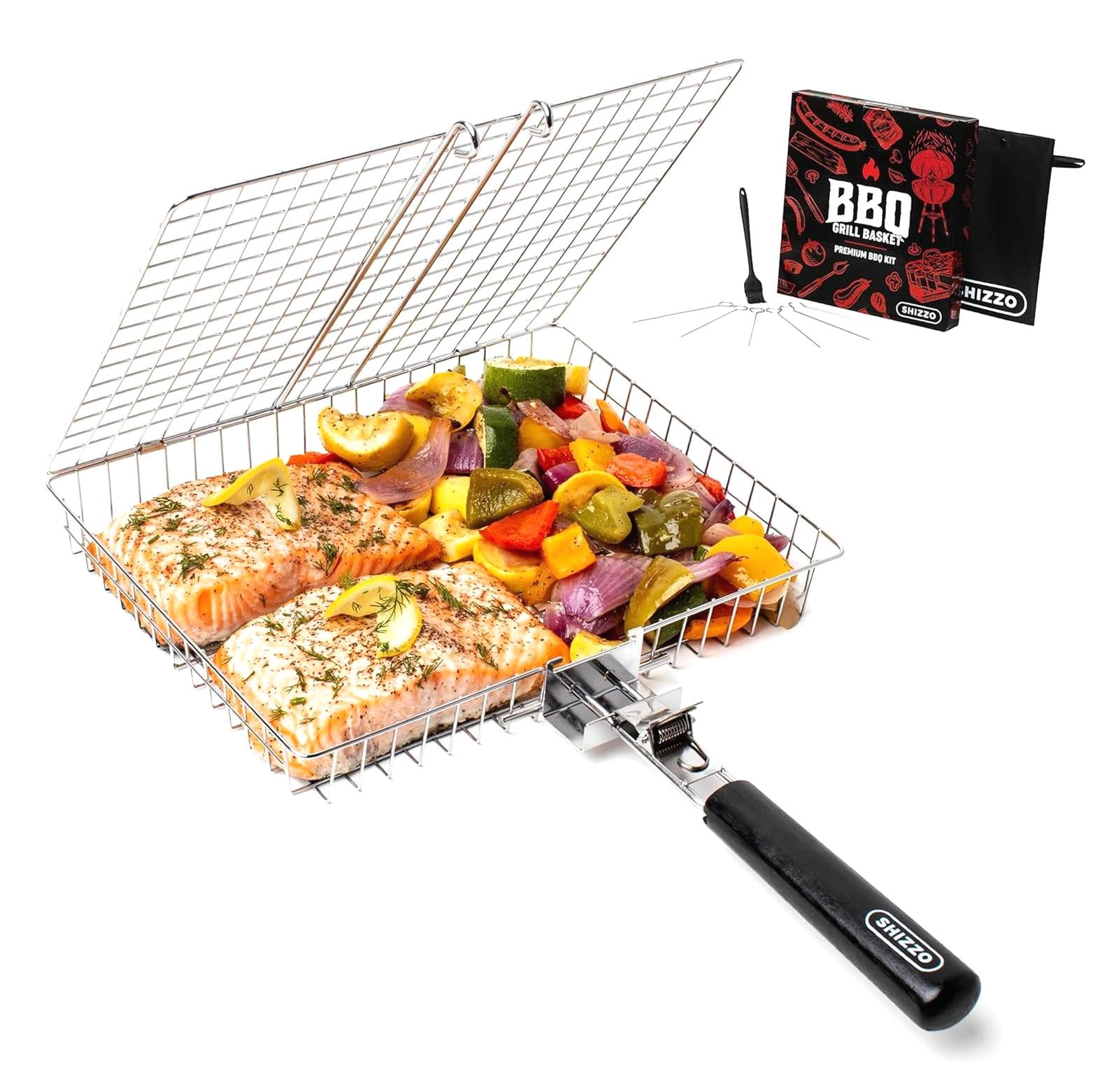 Fuliko Barbecue Basket, BBQ Grilling Container, Large Foldable ...
