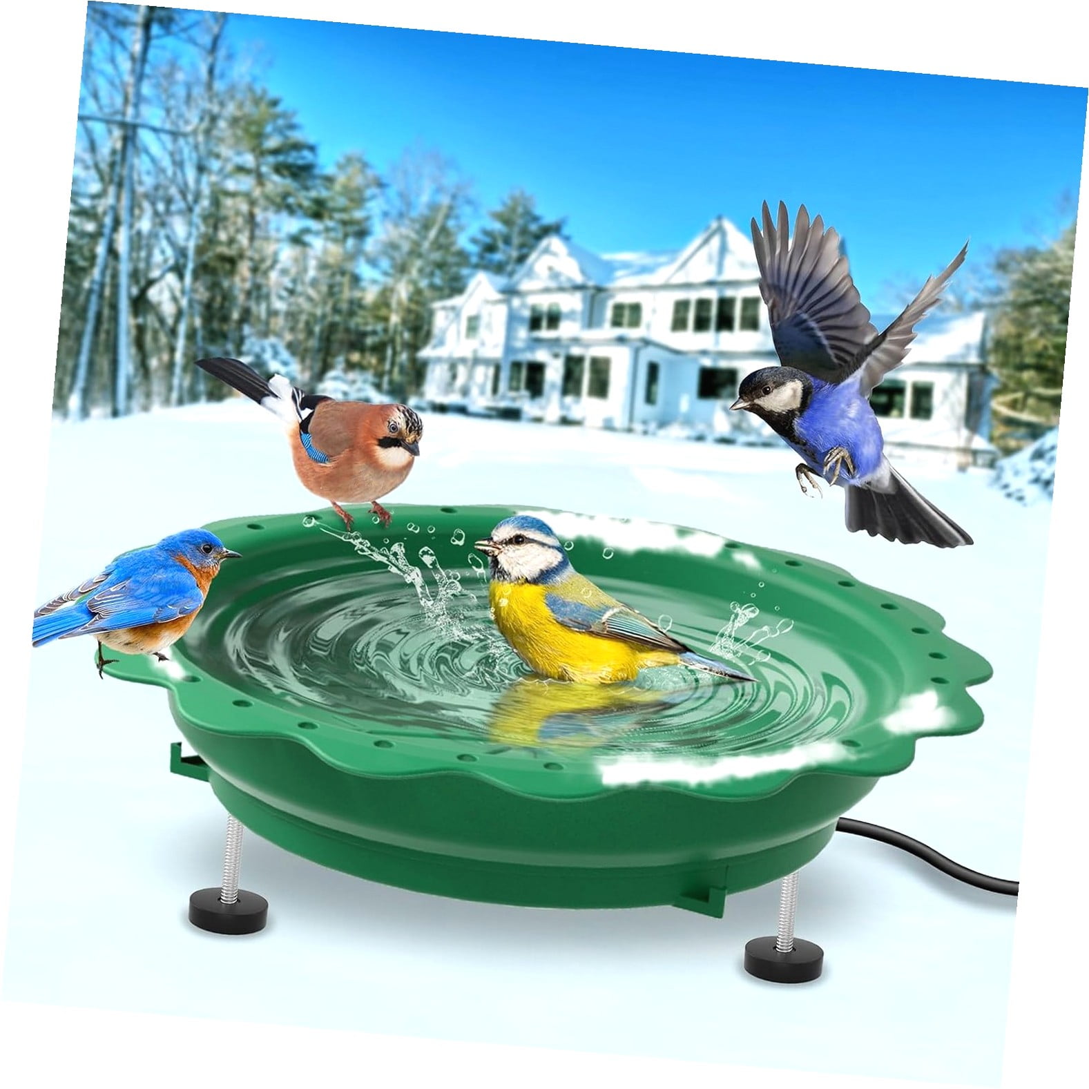 Fuliko Bird Heater for Winter Use, 100W Thermostat Controlled with 3 ...
