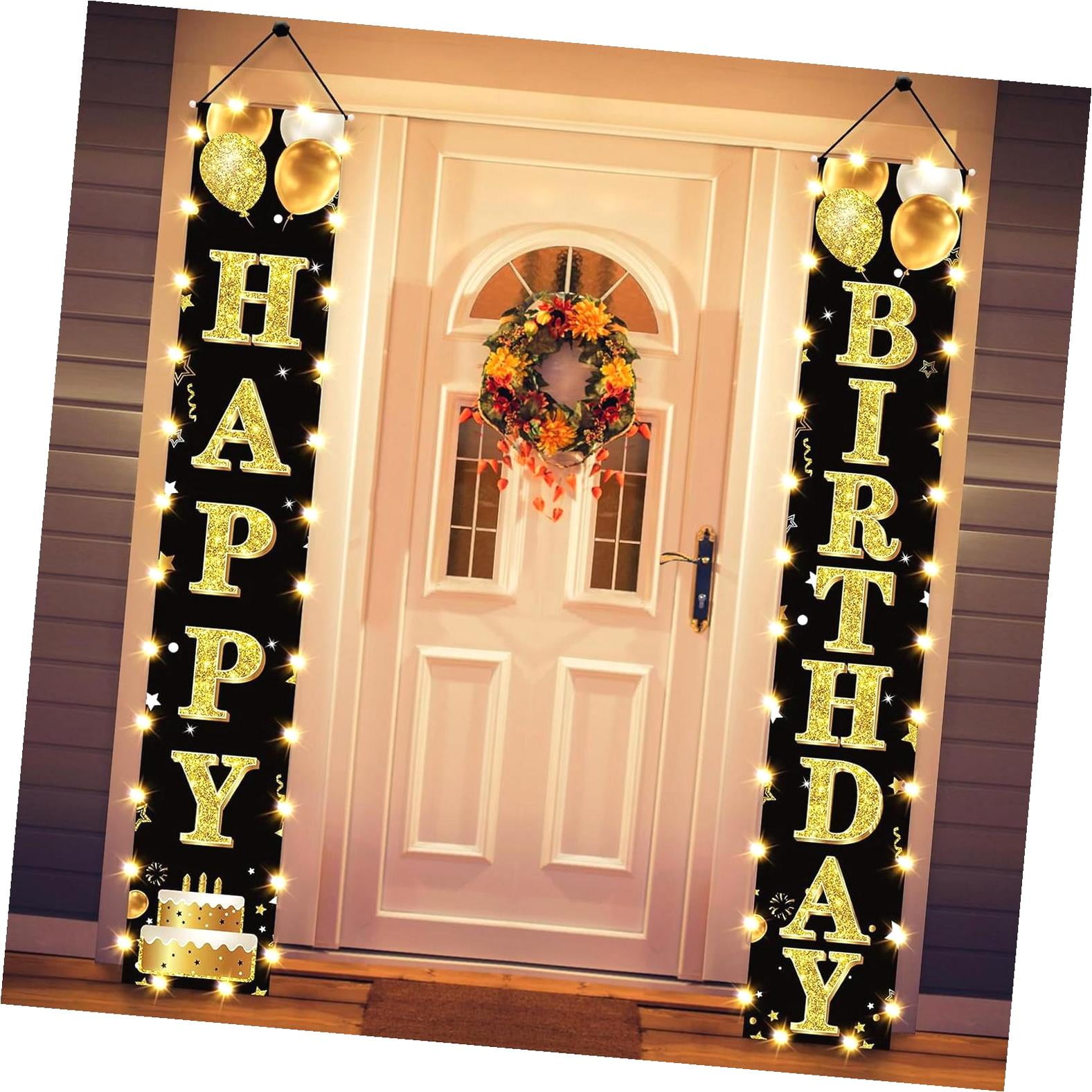 Fuliko Birthday Illuminated Banner Decor for Men and Women - Happy ...