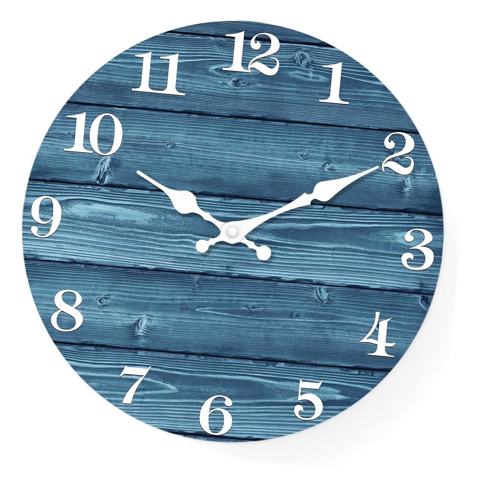 Fuliko Blue Wall Clock 24 Inch Farmhouse Wall Clocks Large Wall Clock ...