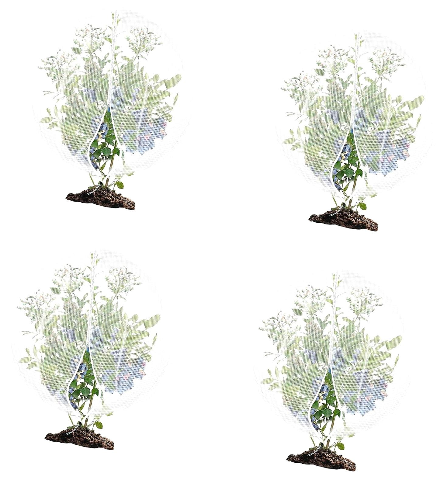 Fuliko Blueberry Bush Netting Cover with Zipper 4 Pack Garden Plant ...