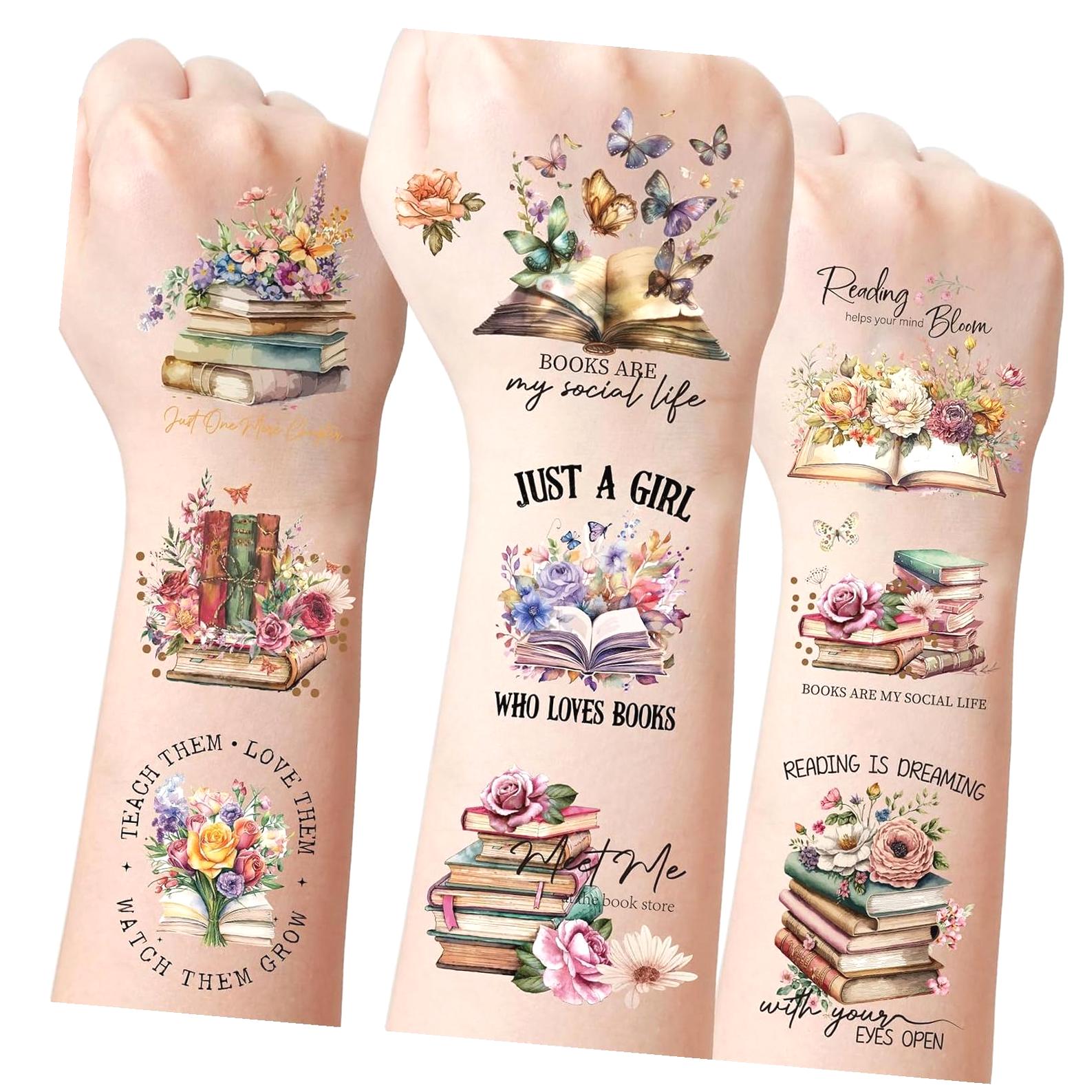 Fuliko Book Lover's Library - 8 Sheets 200 Pcs Book Themed Birthday ...