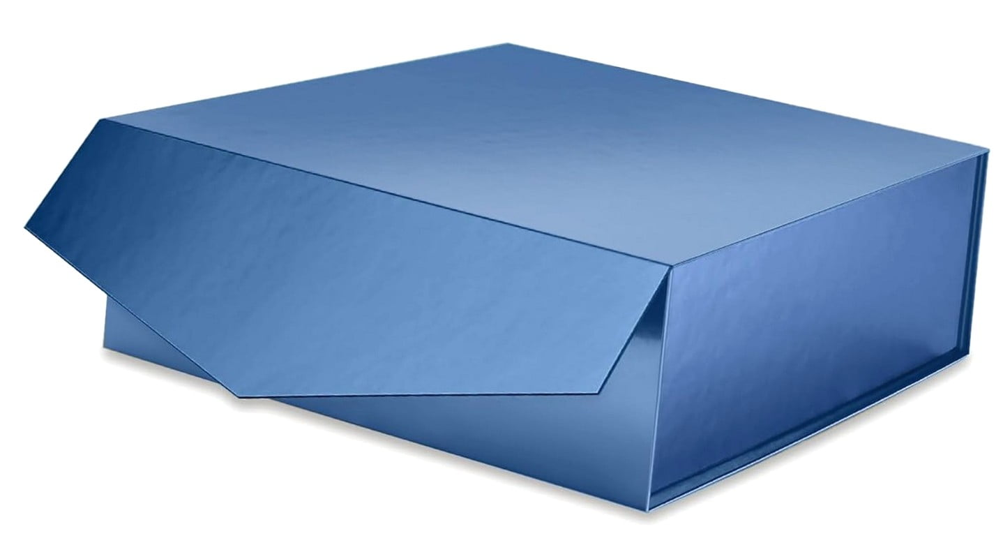 Fuliko Box with Lid 9x9x3.4 Inches, Navy Blue Groomsman Proposal Box ...