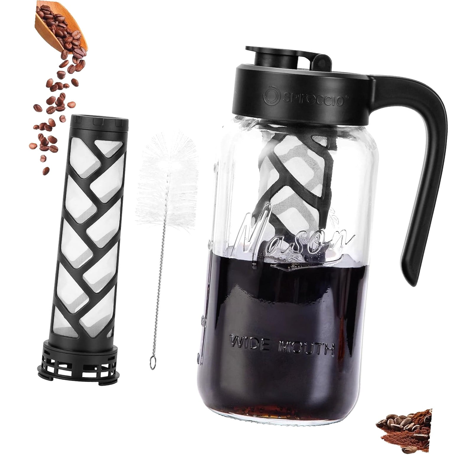 Fuliko Brew Coffee Maker, Airtight Leakproof Pitcher with Brew Filter ...
