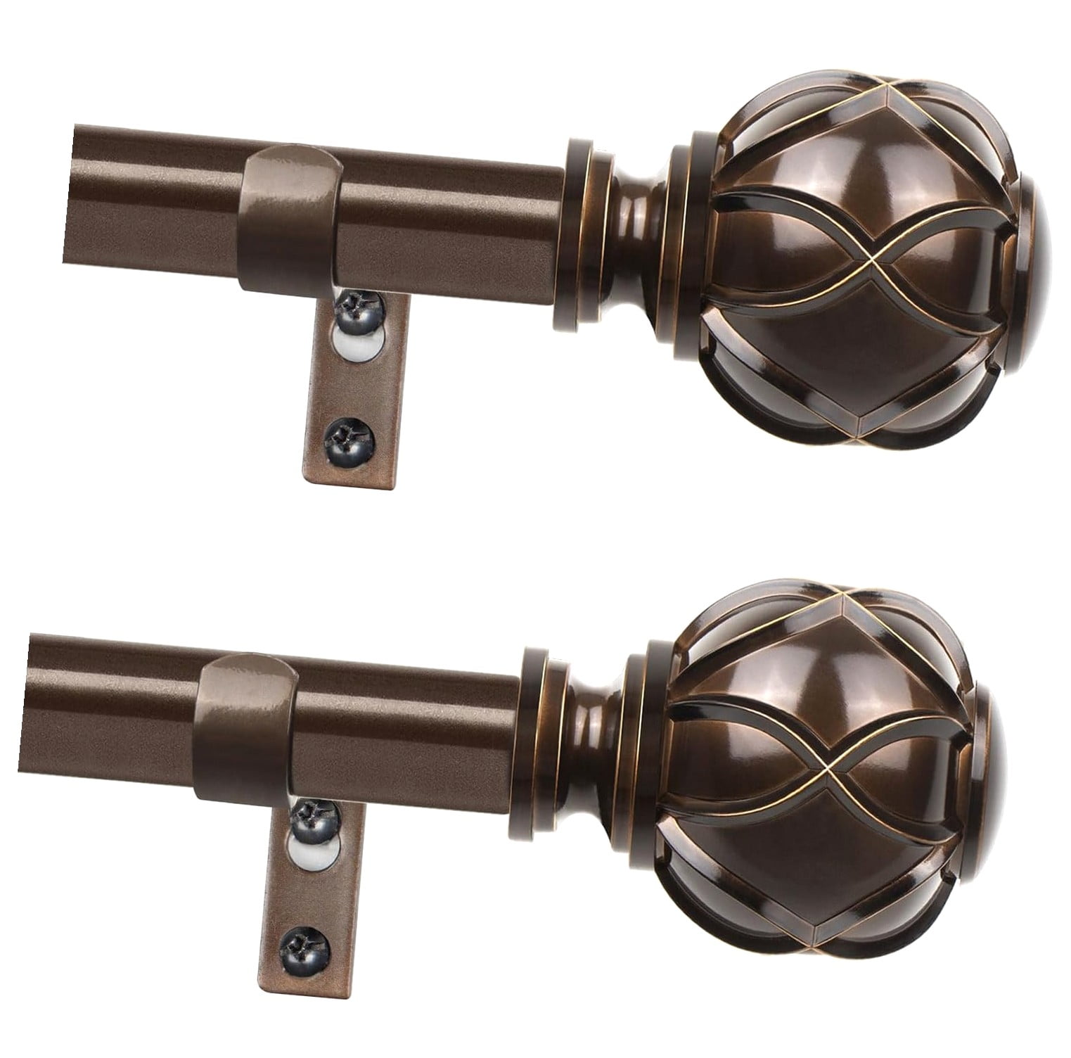 Fuliko Bronze Curtain Rods 2 Pack, Curtain Rods for window 32 to 58 ...