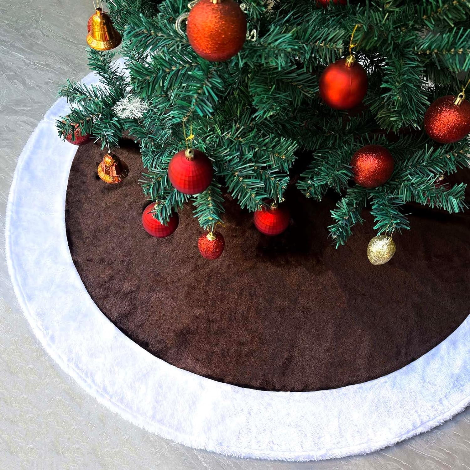 Fuliko Brown Tree Skirt 48 Inch Western Neutral Christmas Tree Skirt ...