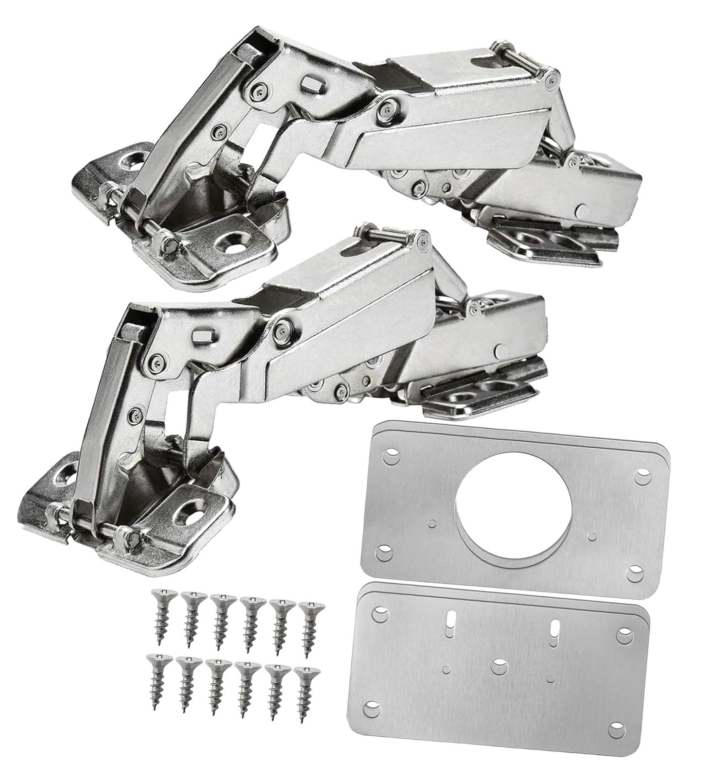 Fuliko Brushed 175 Fixing Plates Cabinet Hinge Bifold 175 Degree ...