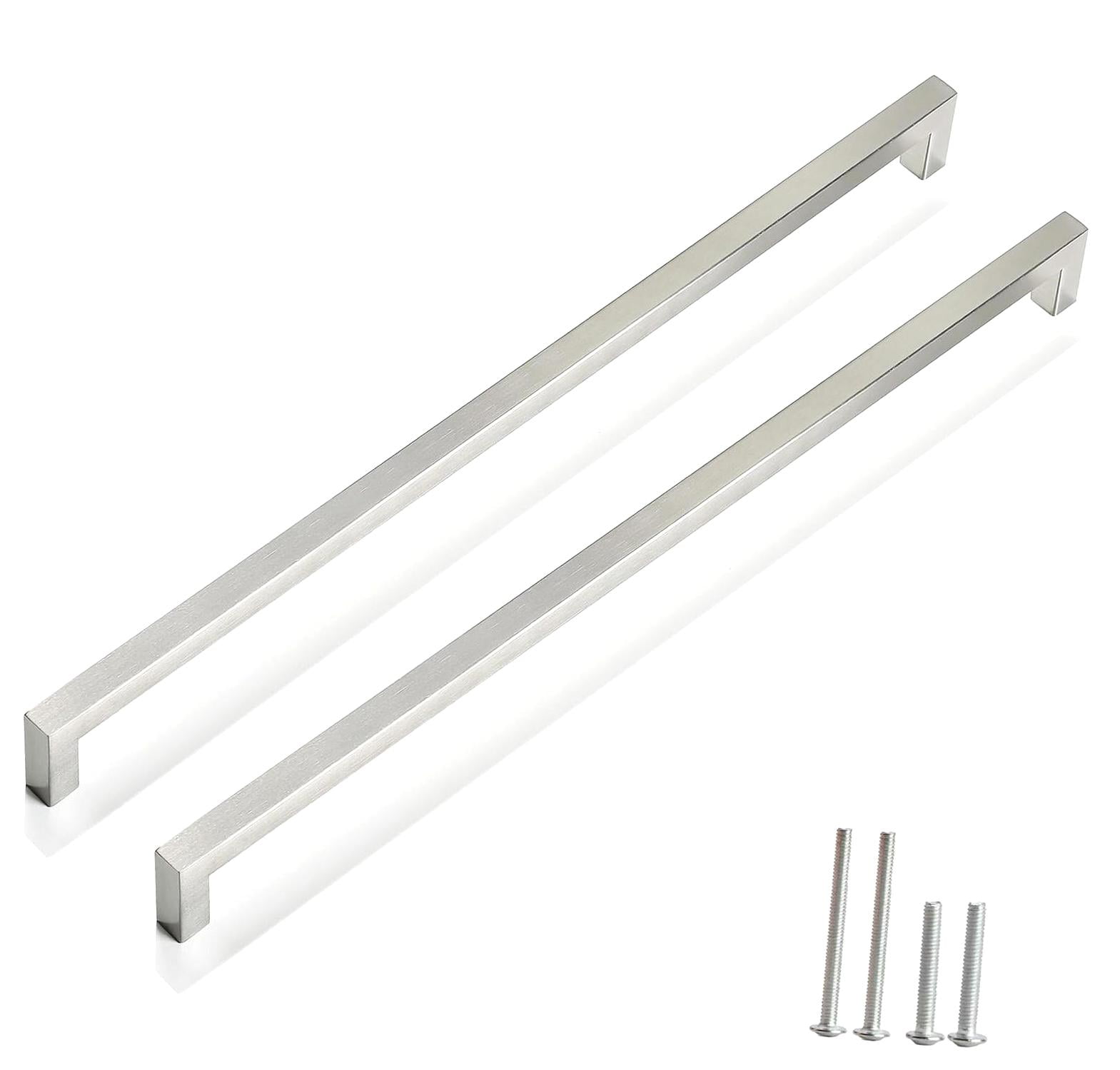 Fuliko Brushed Nickel Cabinet Handles, Square Drawer Pulls, 2 Units 15 ...