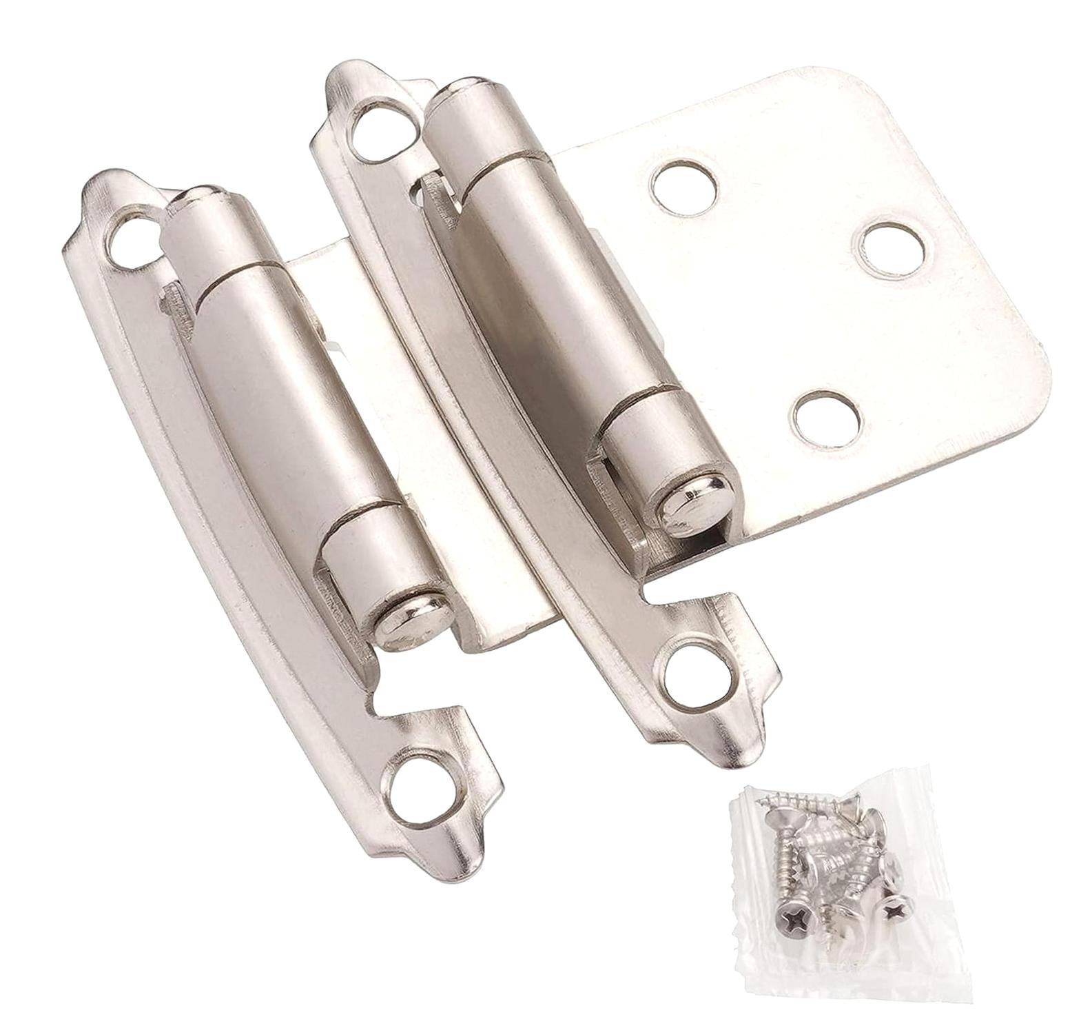 Fuliko Brushed Nickel Cabinet Hinges for Kitchen Cabinet Doors (10 ...