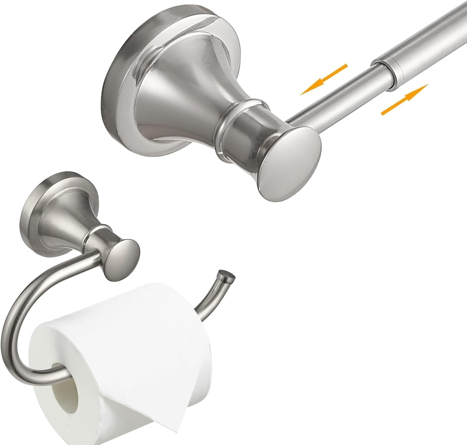 Fuliko Brushed Nickel Toilet Tissue Paper Holder with 16.5 to 28.7 Inch ...
