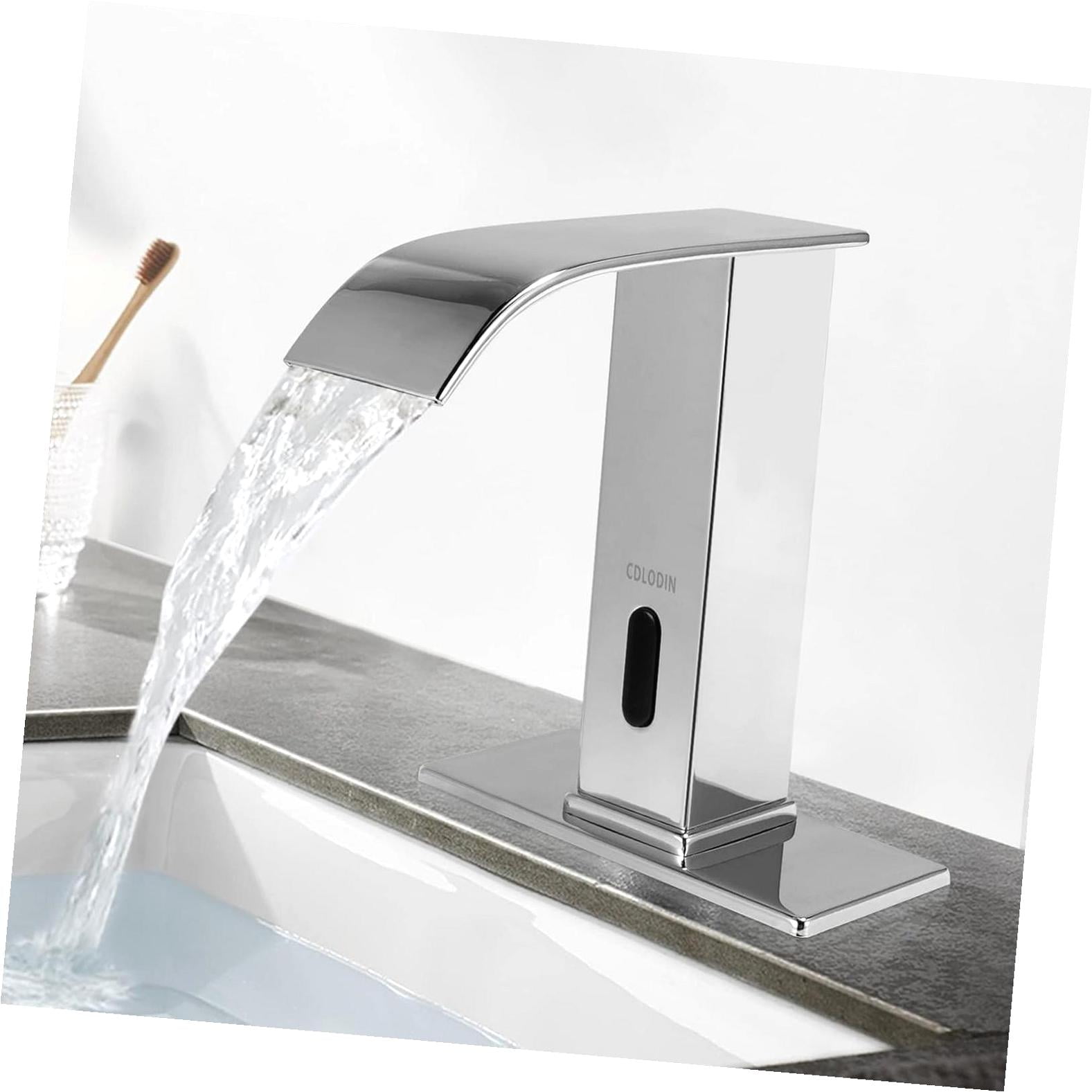 Fuliko Brushed Nickel Touchless Bathroom Vanity , Automatic Sensor Sink ...