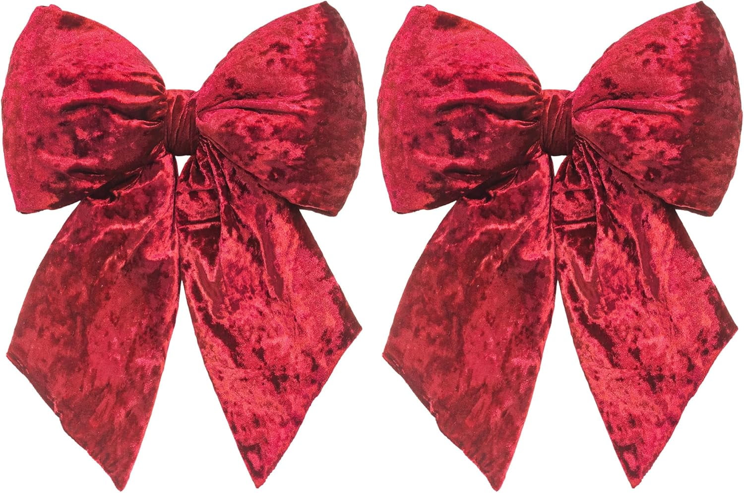 Fuliko Burgundy Large Velvet Bows Set of 2 12-Inch Christmas Bow Tree ...