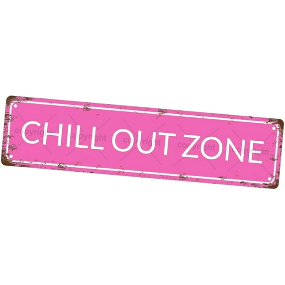 Fuliko CHILL OUT ZONE Metal Street Sign Cafe Garage Cave Room Wall ...