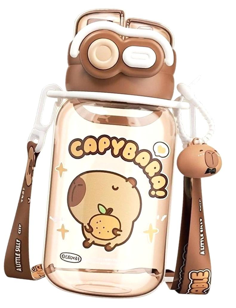 Fuliko Capybara Water Bottle with Straw, Adorable Summer Plastic Bottle ...