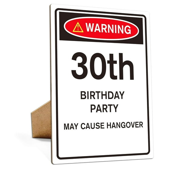 Fuliko Car 30th Birthday Decorations for 8x11 Wooden Road Sign with ...