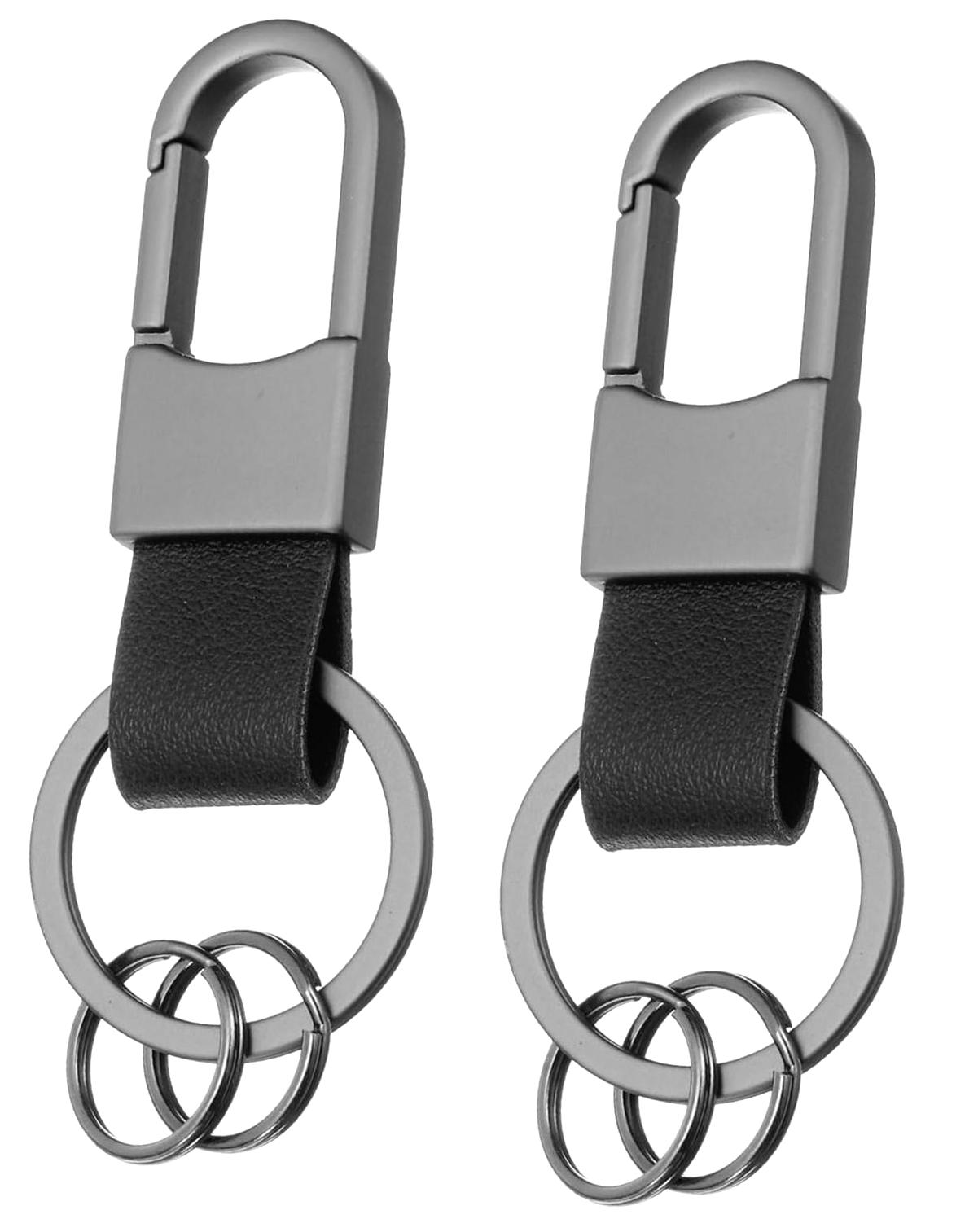 Fuliko Car Keychain Clip Leather Key Holder Organizer with Detachable ...