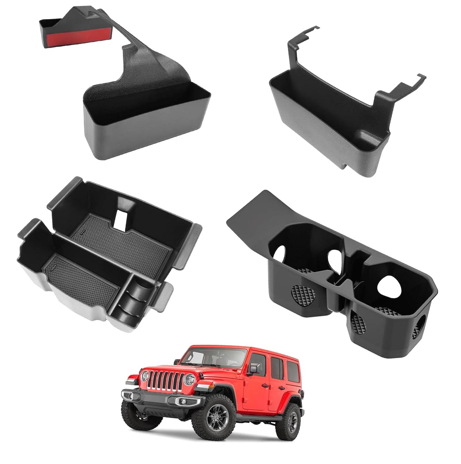 Fuliko Center Console Organizer Fit for 2018-2025 JL JLU 4XE/ JT Center ...