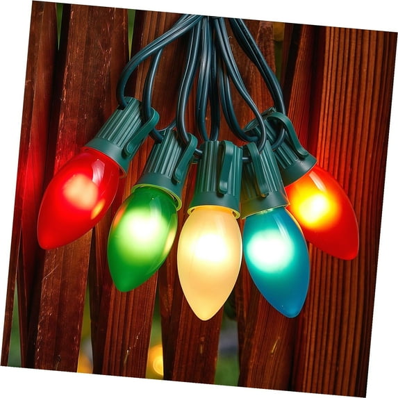 Fuliko Ceramic Multicolor Christmas Lights, C9 Feet Incandescent Lights ...
