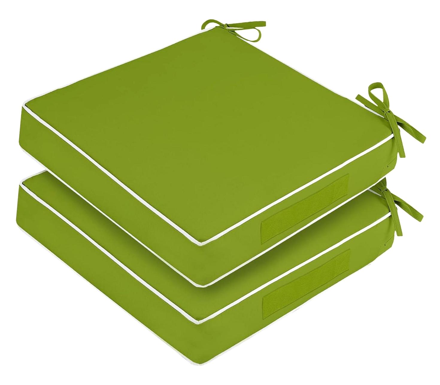 Fuliko Chair Cushions Set of 2, Square Seat Cushions with Ties and ...