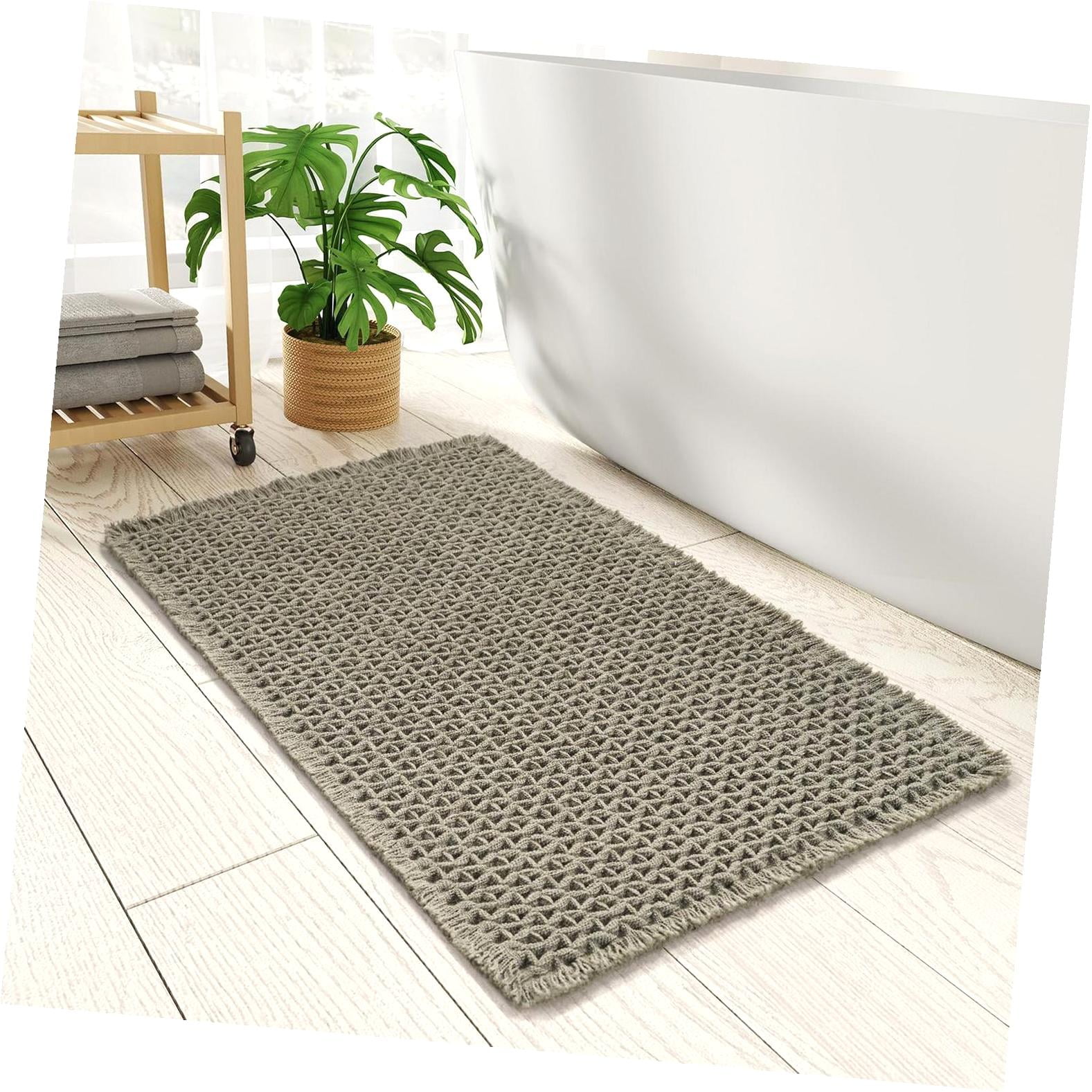 Fuliko Checkered Mat, Absorbent Mats for Bathroom Floor 3D Two Tone ...