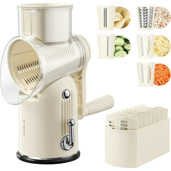Fuliko Cheese Grater with 5 Blades Vegetable Shredder, Suction Base ...
