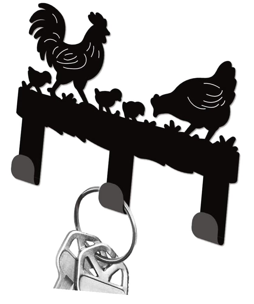 Fuliko Chicken Key Holder for Wall, Small Iron Key Wall Mounted Keys ...