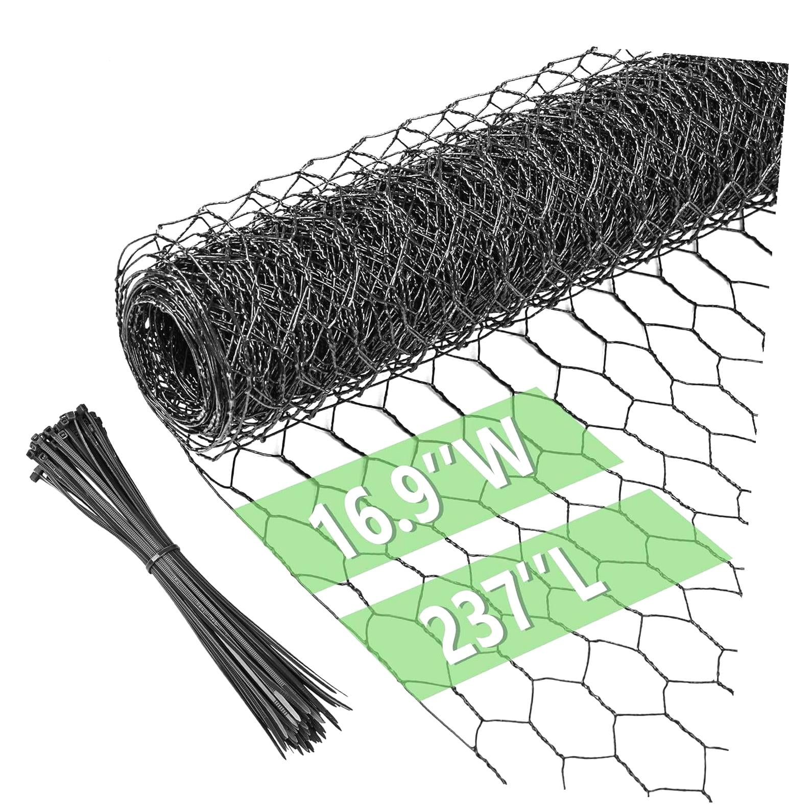 Fuliko Chicken Wire 16.9 in x 237 in Poultry Wire Netting Hexagonal ...