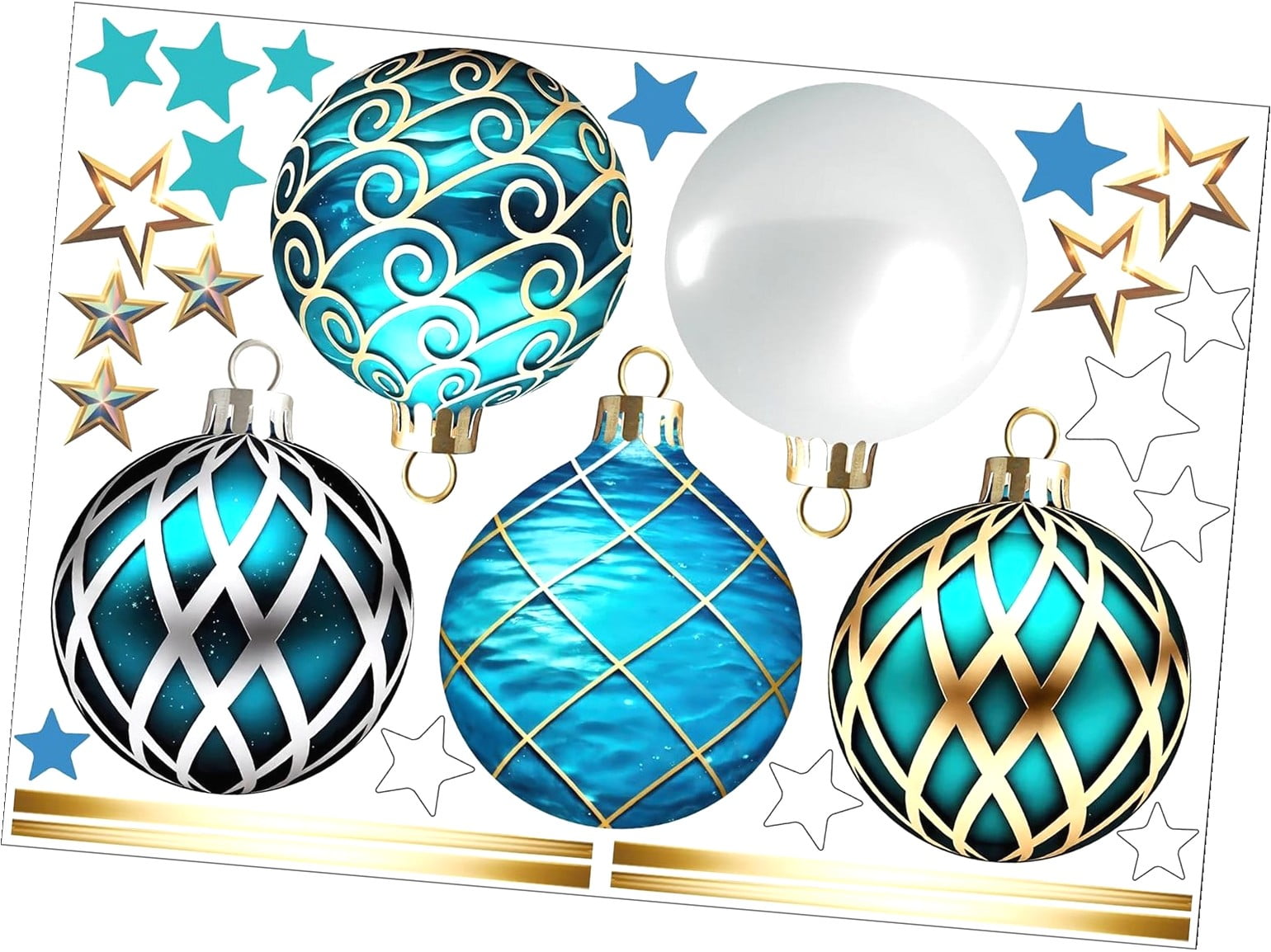 Fuliko Christmas Bauble Stars Decal Stickers for , Large Xmas Designs ...