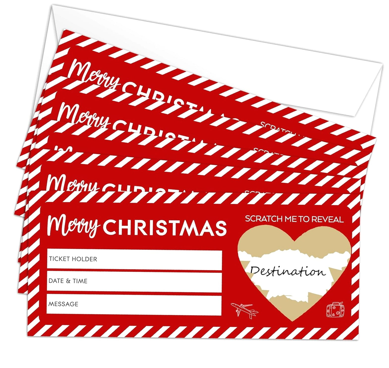 Fuliko Christmas Boarding Pass Ticket, Holiday Scratch Off Card with ...