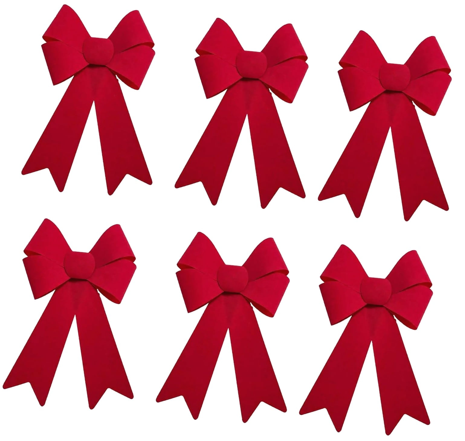 Fuliko Christmas Bow, 6 Pcs Indoor/ Velvet Bow for Christmas Tree, 9in ...
