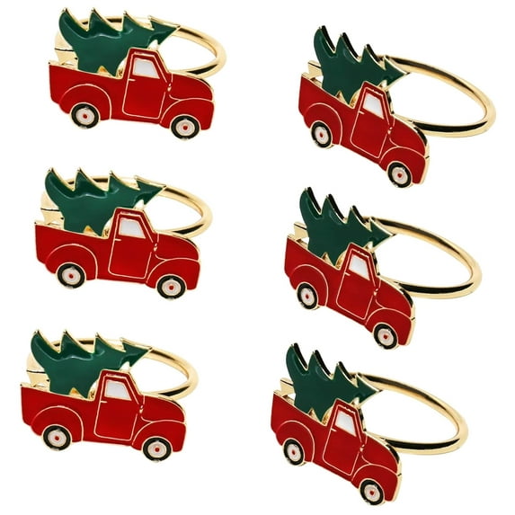 Fuliko Christmas Car and Tree Set of 6, Xmas, Red and Holder for ...