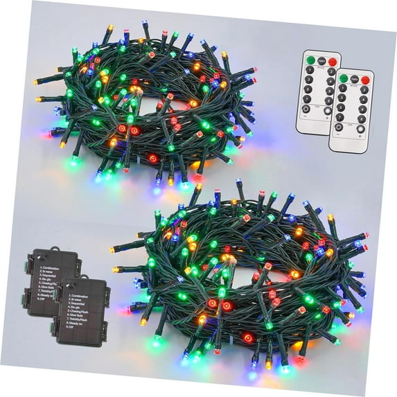 Fuliko Christmas Lights, 2 Pack Each 33ft 100 Multicolor String Lights ...