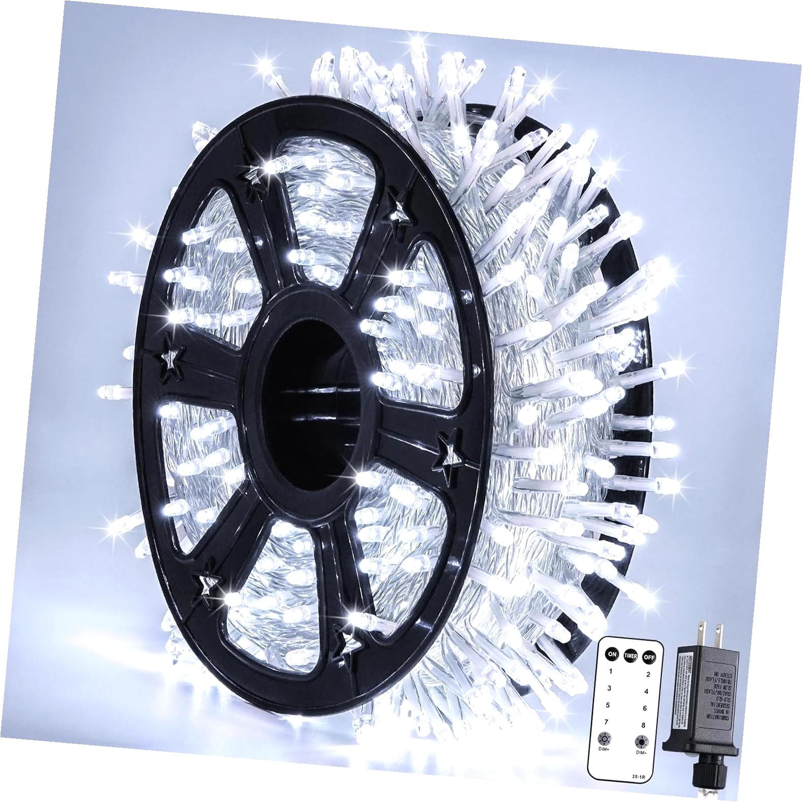 Fuliko Christmas Lights, 8 Modes Christmas Light Plug in, Clear Wire ...