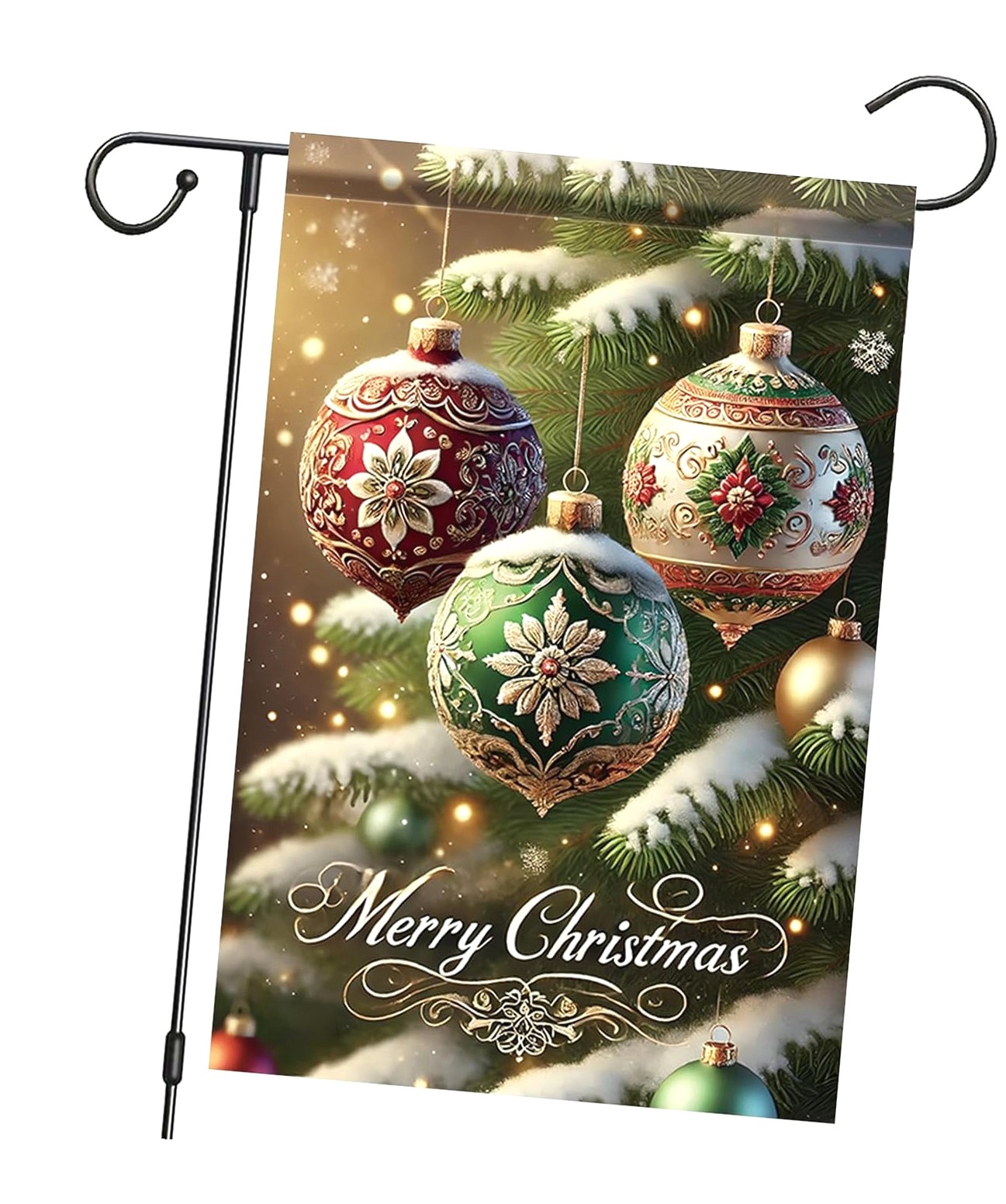 Fuliko Christmas Merry Balls 12x18 Inch Double Sided Yard Banner for ...